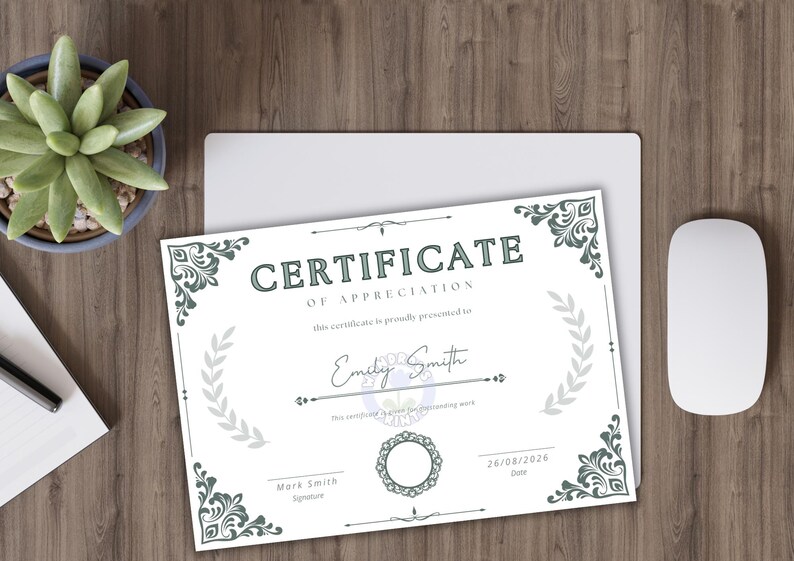 Certificate of Appreciation Template Printable, Editable Printable ...