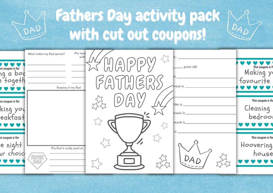 All About My Dad Fathers Day Activity Pack Worlds Best Dad Printable ...