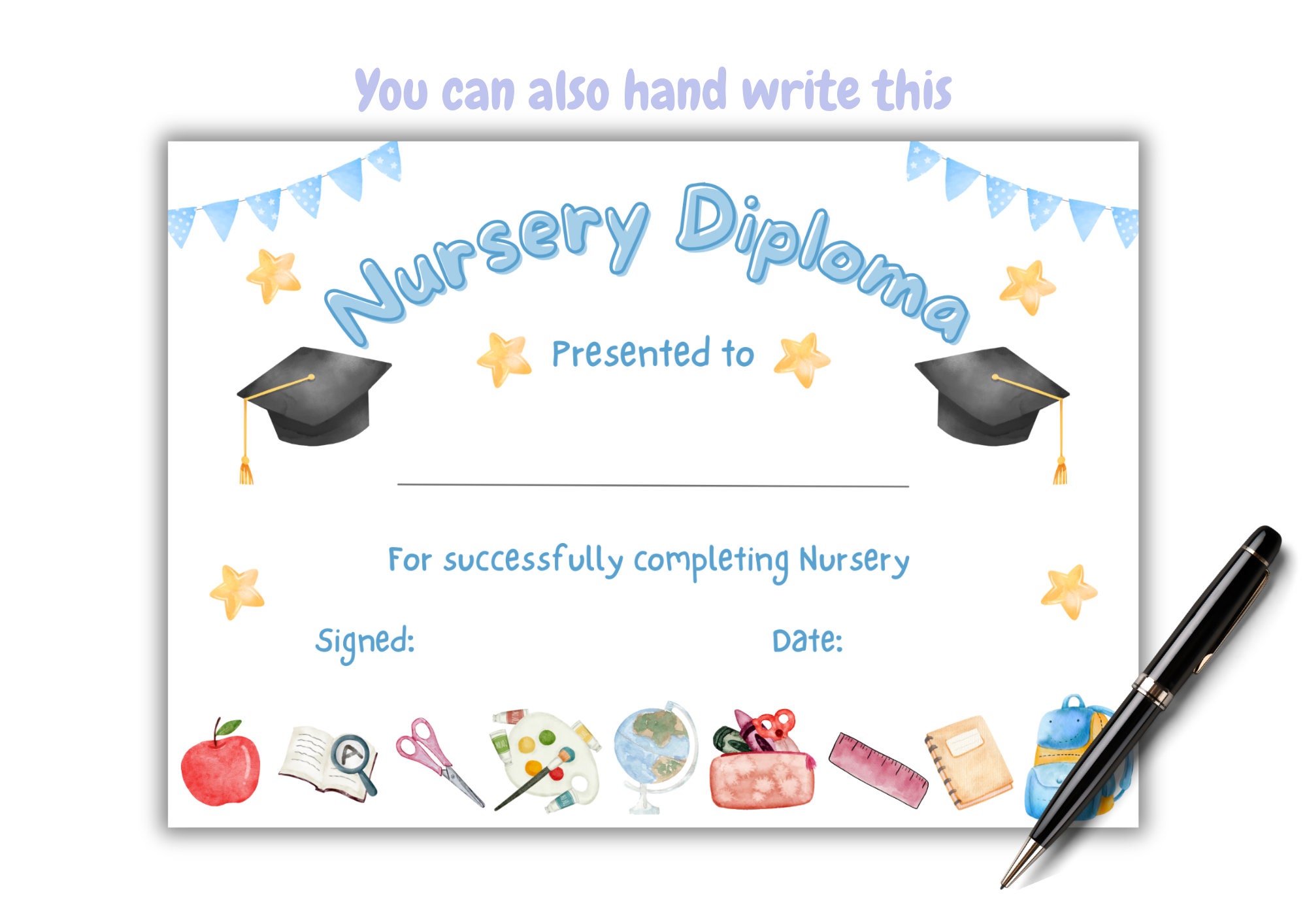 Personalised Nursery Graduation Certificate Congratulations for ...