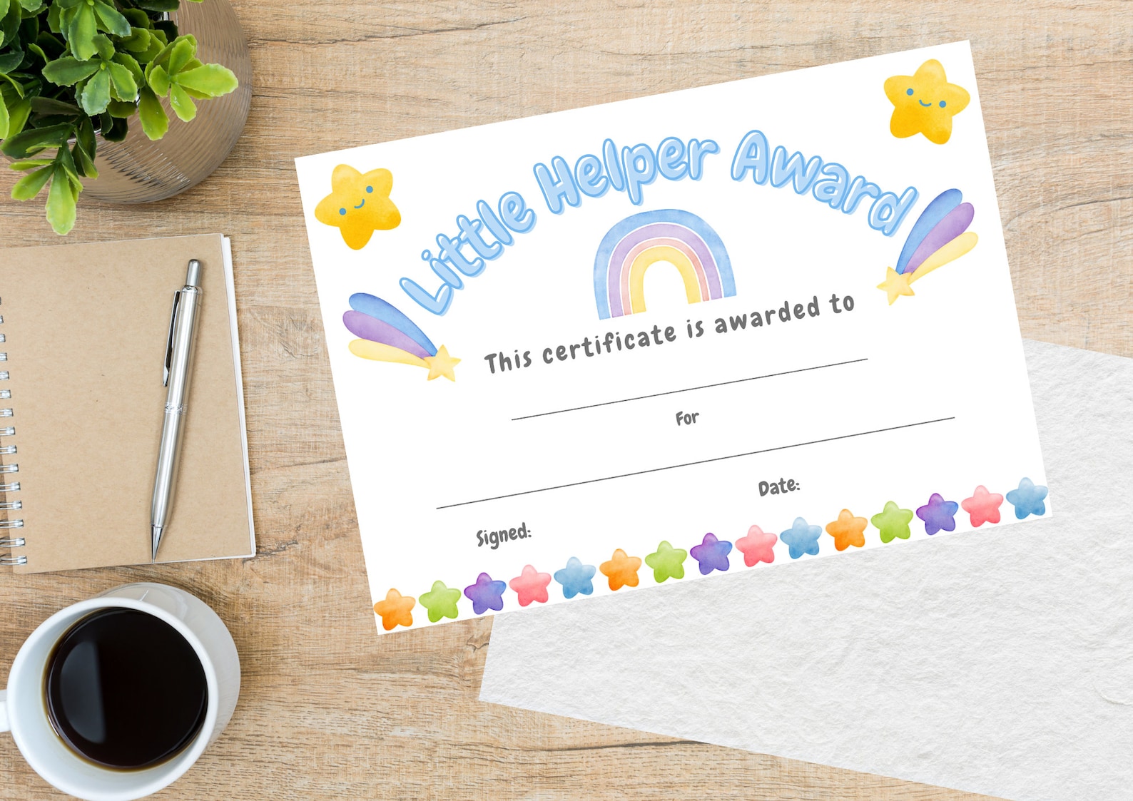 Little Helper Award Personalised Certificate Template Certificate of ...
