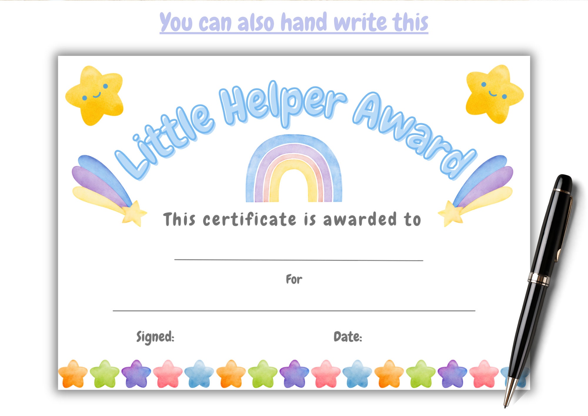 Little Helper Award Personalised Certificate Template Certificate of ...
