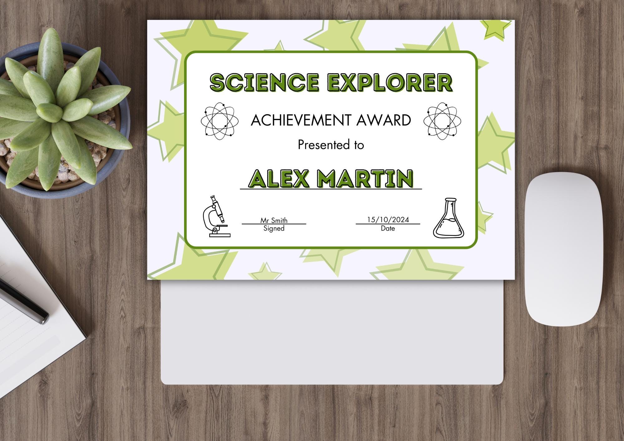 Science Achievement Award Congratulations Personalised Certificate ...