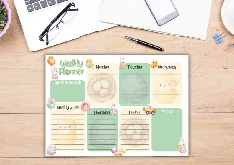Easter Planner Printable Easter Weekly Planner Easter Download Template ...