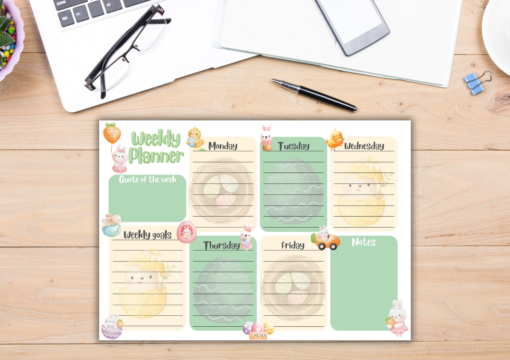 Easter Planner Printable Easter Weekly Planner Easter Download Template ...
