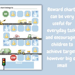 Construction Reward Chart Digger Chart Printable Reward Chart Behaviour ...