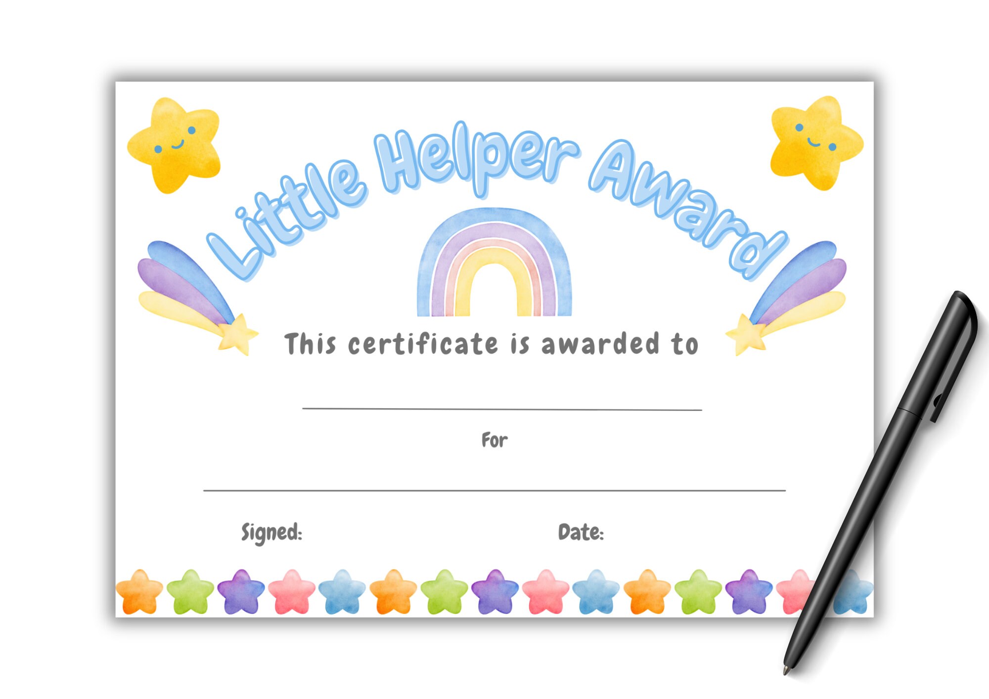 Little Helper Award Personalised Certificate Template Certificate of ...