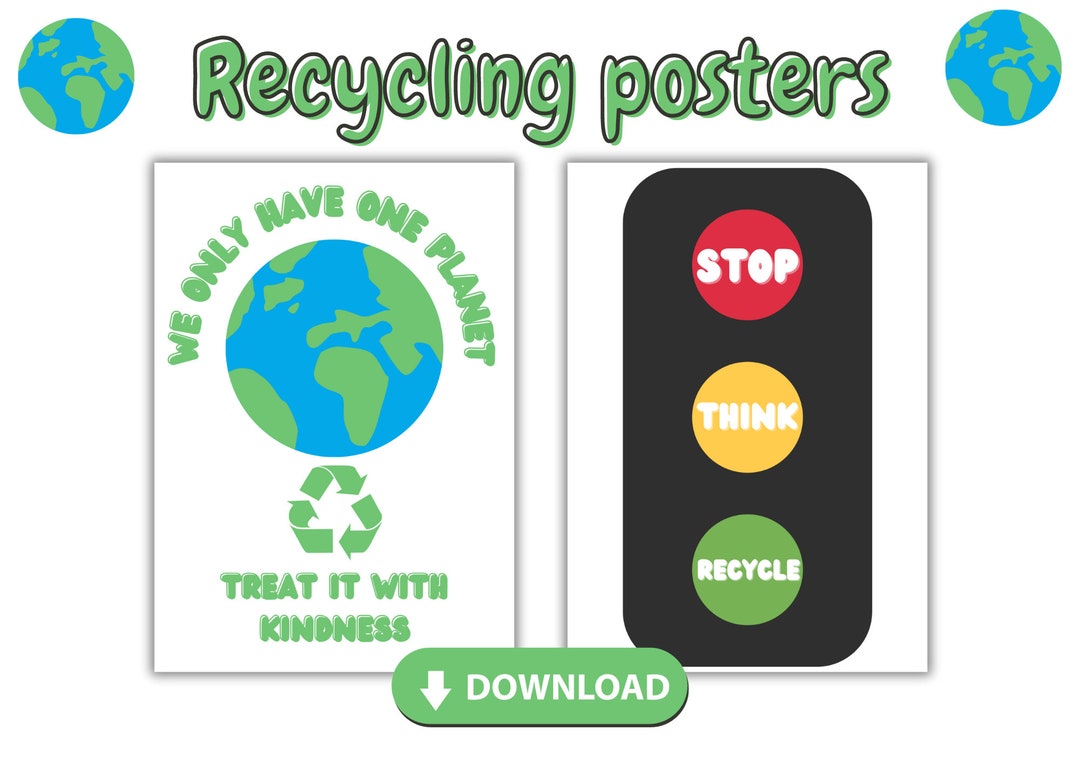 Recycling Poster Recycled Classroom Decor Teacher Poster Nature Save ...