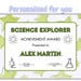 Science Achievement Award Congratulations Personalised Certificate ...