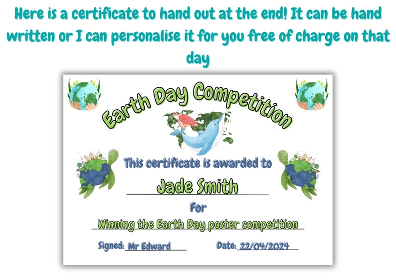 Earth Day Competition Printable Instant Download Classroom Activity ...