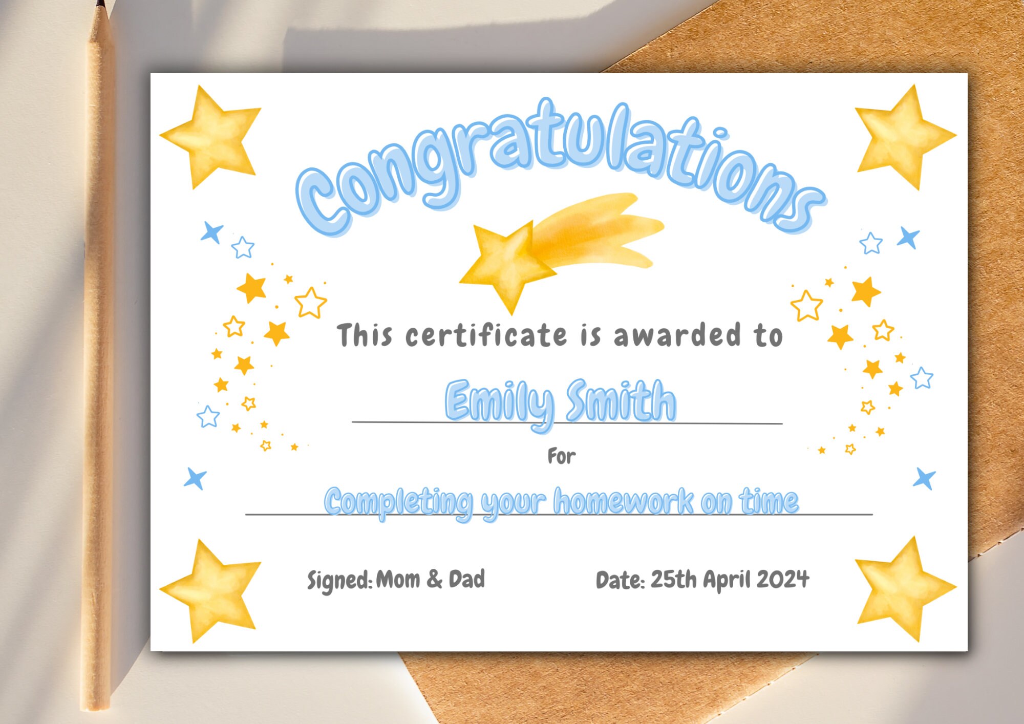 Personalised Certificate Template Certificate of Achievement Well Done ...