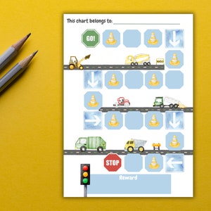 Construction Reward Chart Digger Chart Printable Reward Chart Behaviour ...