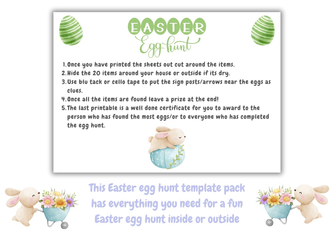 Easter Egg Hunt Template Activity Printable Easter Game Template ...