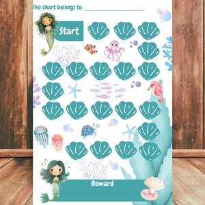 Mermaid Printable Reward Chart Mermaid Under the Sea Rewards Chart ...