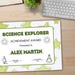Science Achievement Award Congratulations Personalised Certificate ...