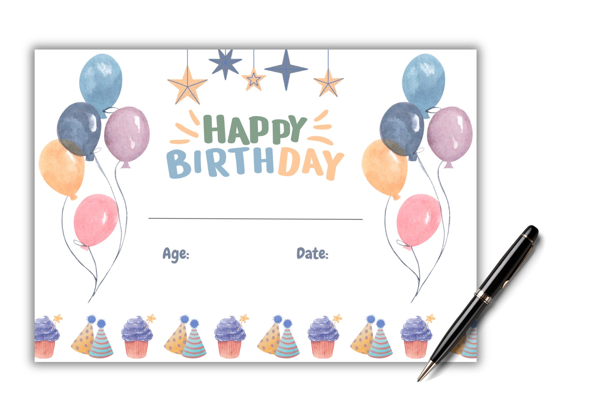 Birthday Gift Certificate Bundle Birthday Award Printable, Downloadable ...