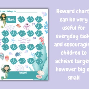 Mermaid Printable Reward Chart Mermaid Under the Sea Rewards Chart ...