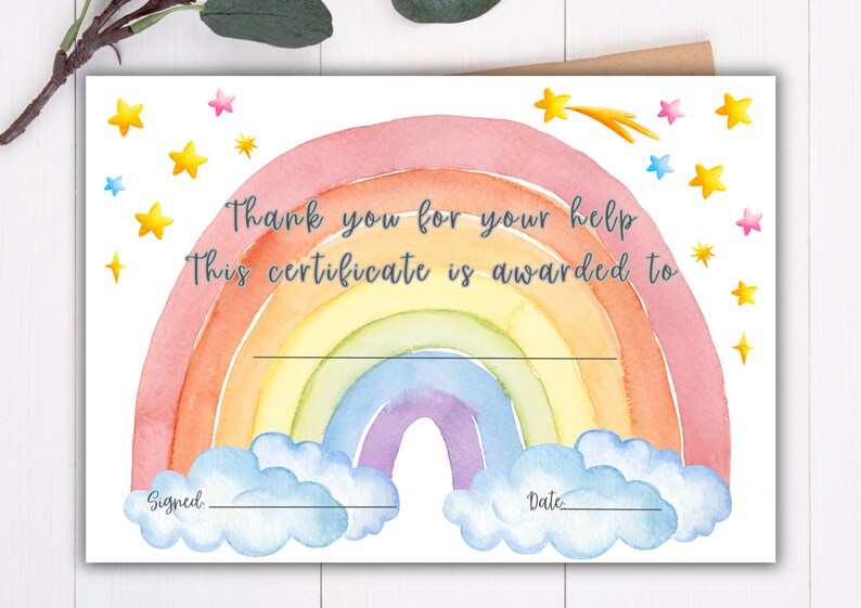 Certificate Template, Rainbow Children's Certificate of Achievement ...