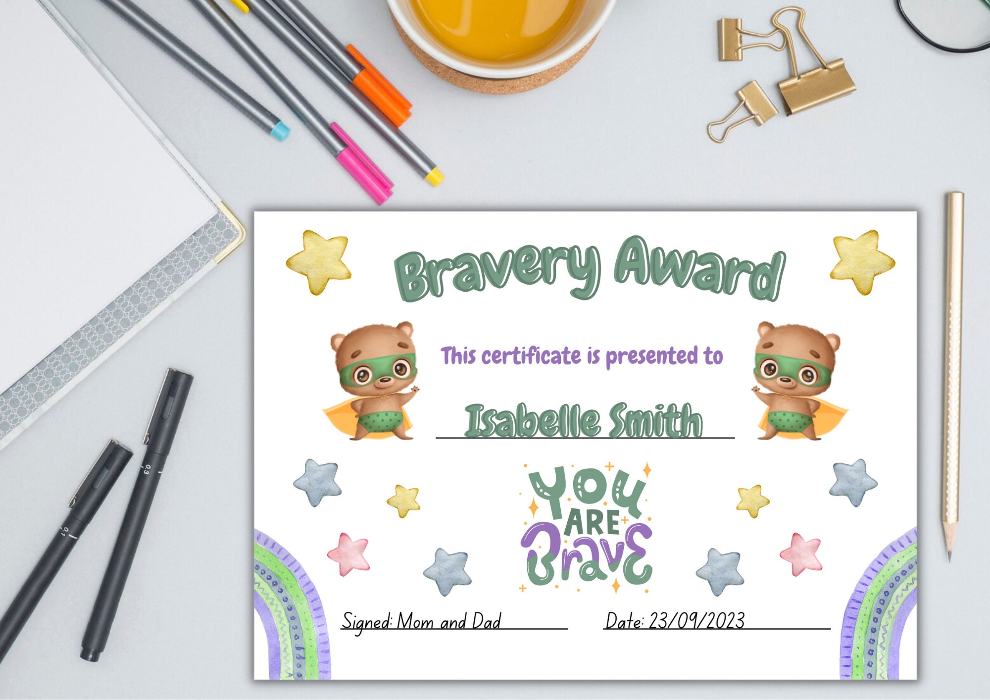 Bravery Award Certificate Back to School Bravery Award Certificate ...