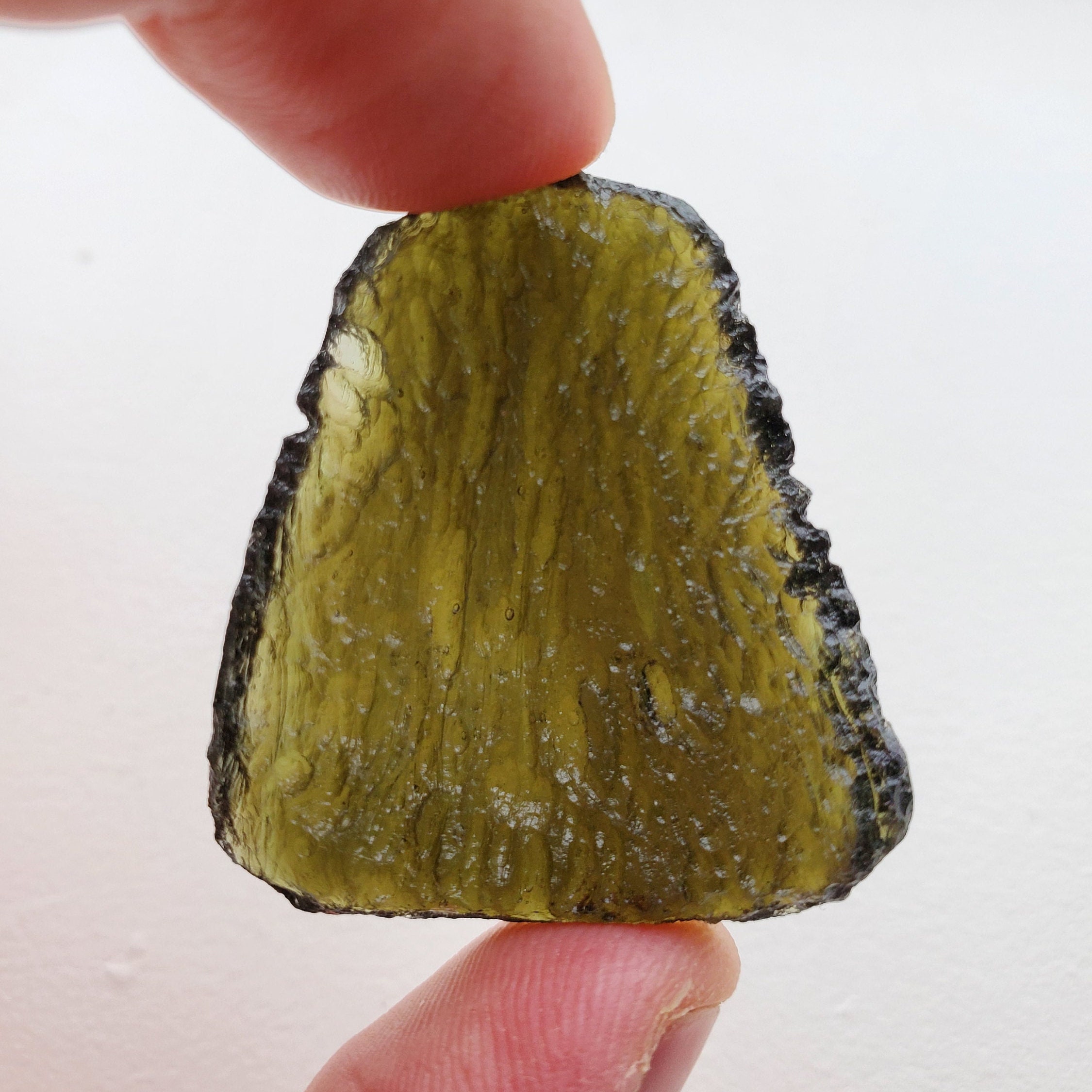 MOLDAVITE 11.25g With Internal Bubble! One Side Polished / Natural ...