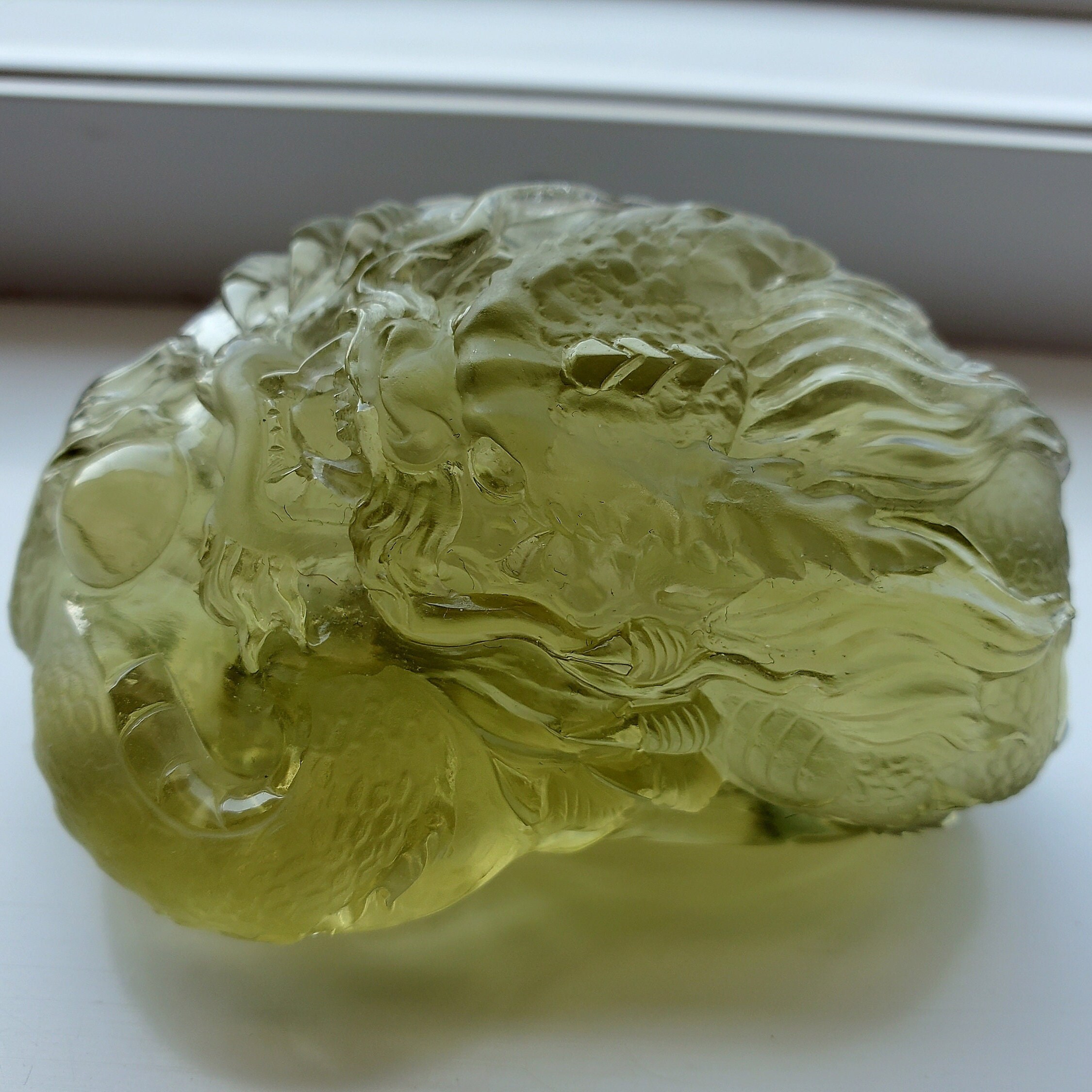 Libyan Desert Glass 100g Carving / Dragon LDG Gemstone Carved / Golden ...