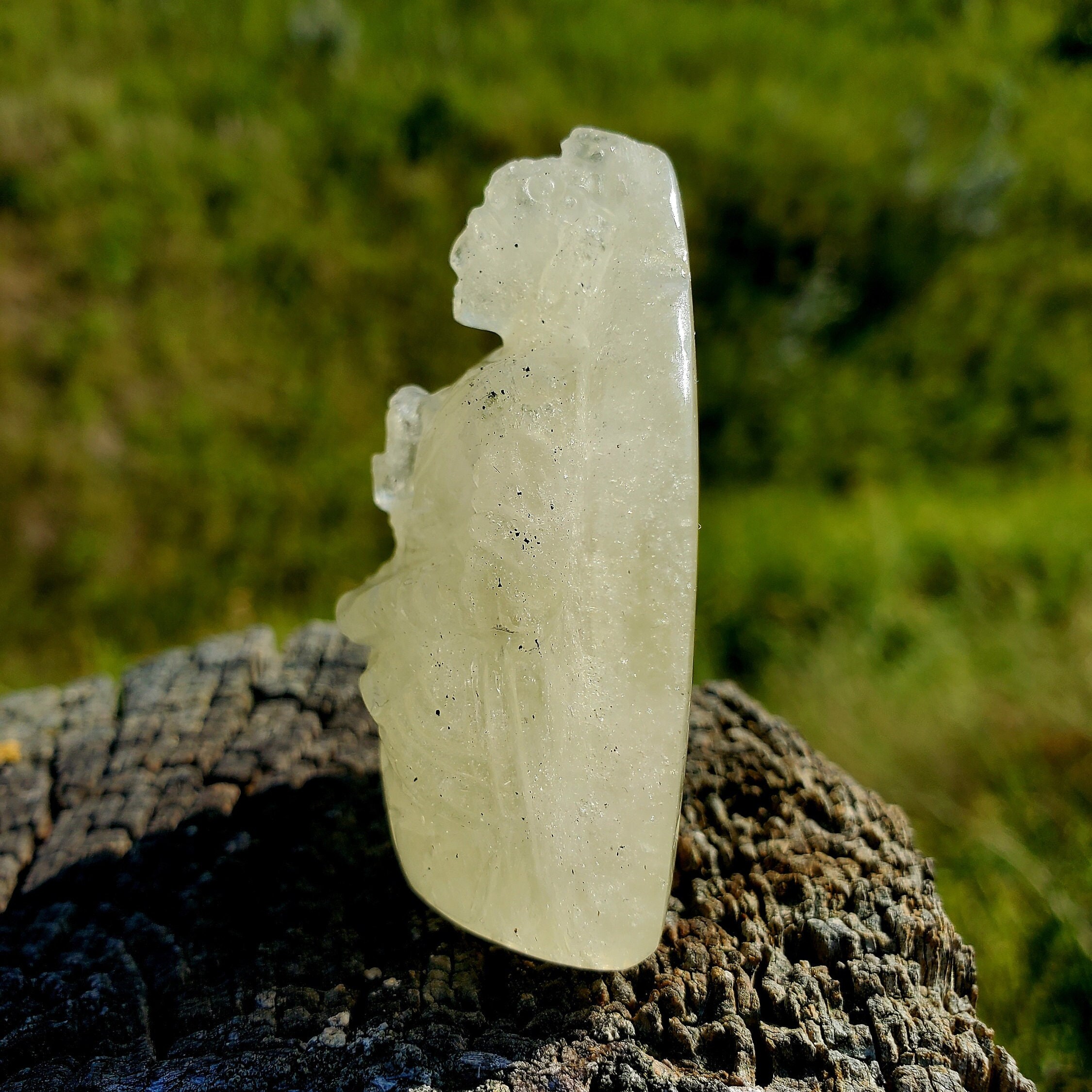 Libyan Desert Glass 63g / 318ct Buddha Carving Huge 2.0" Libyan Gold ...