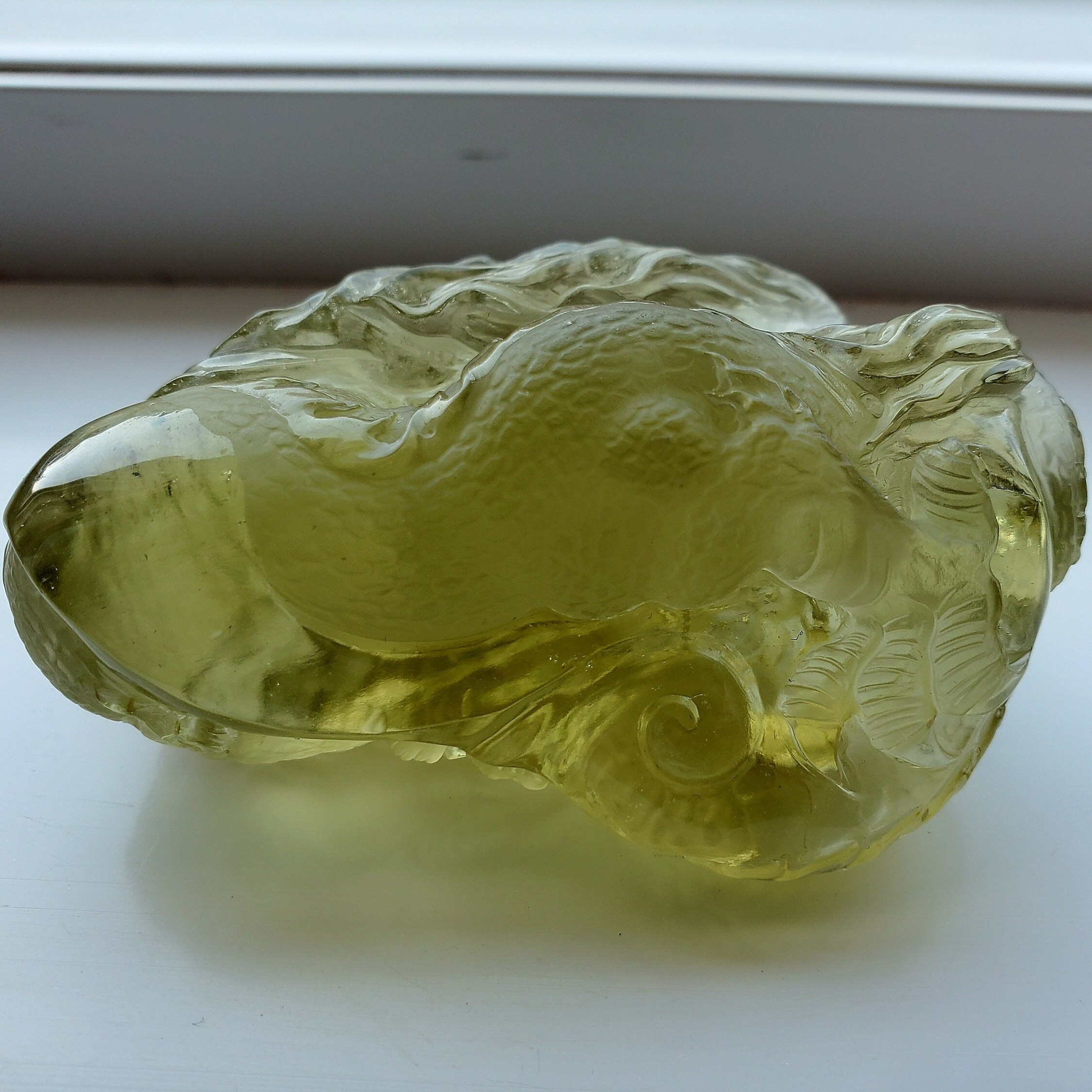 Libyan Desert Glass 100g Carving / Dragon LDG Gemstone Carved / Golden ...