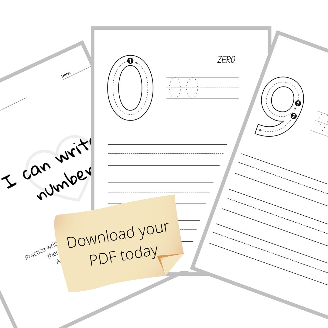 Pre-writing Tracing NUMBERS | Preschool | Kindergarten| Learning ...