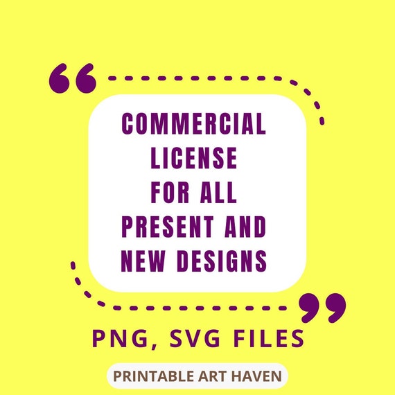 SVG Files Commercial License Clipart Commercial Use No | Etsy