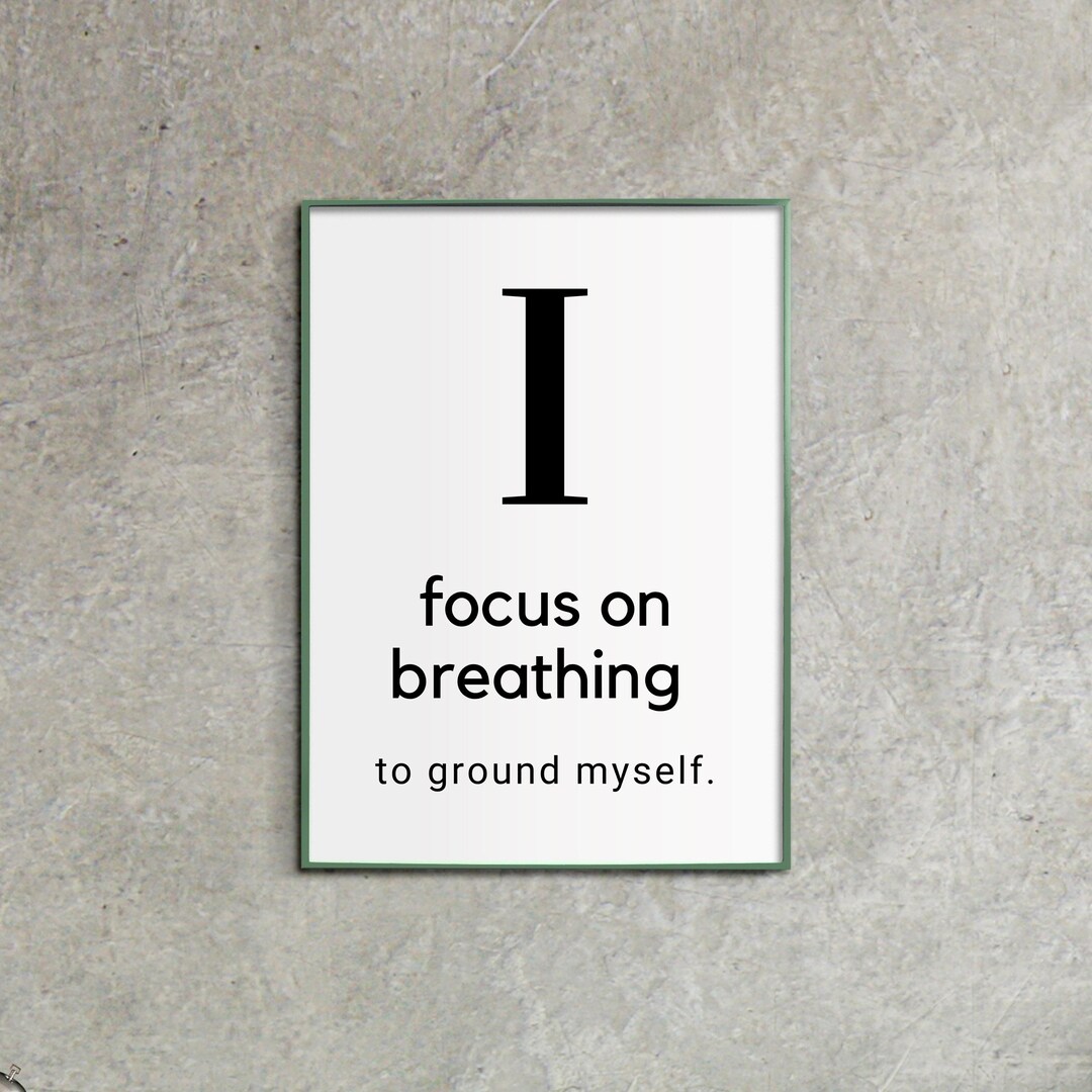 Focus on Breathing Print, Quotes Print, Poster Print, Wall Art Quotes ...