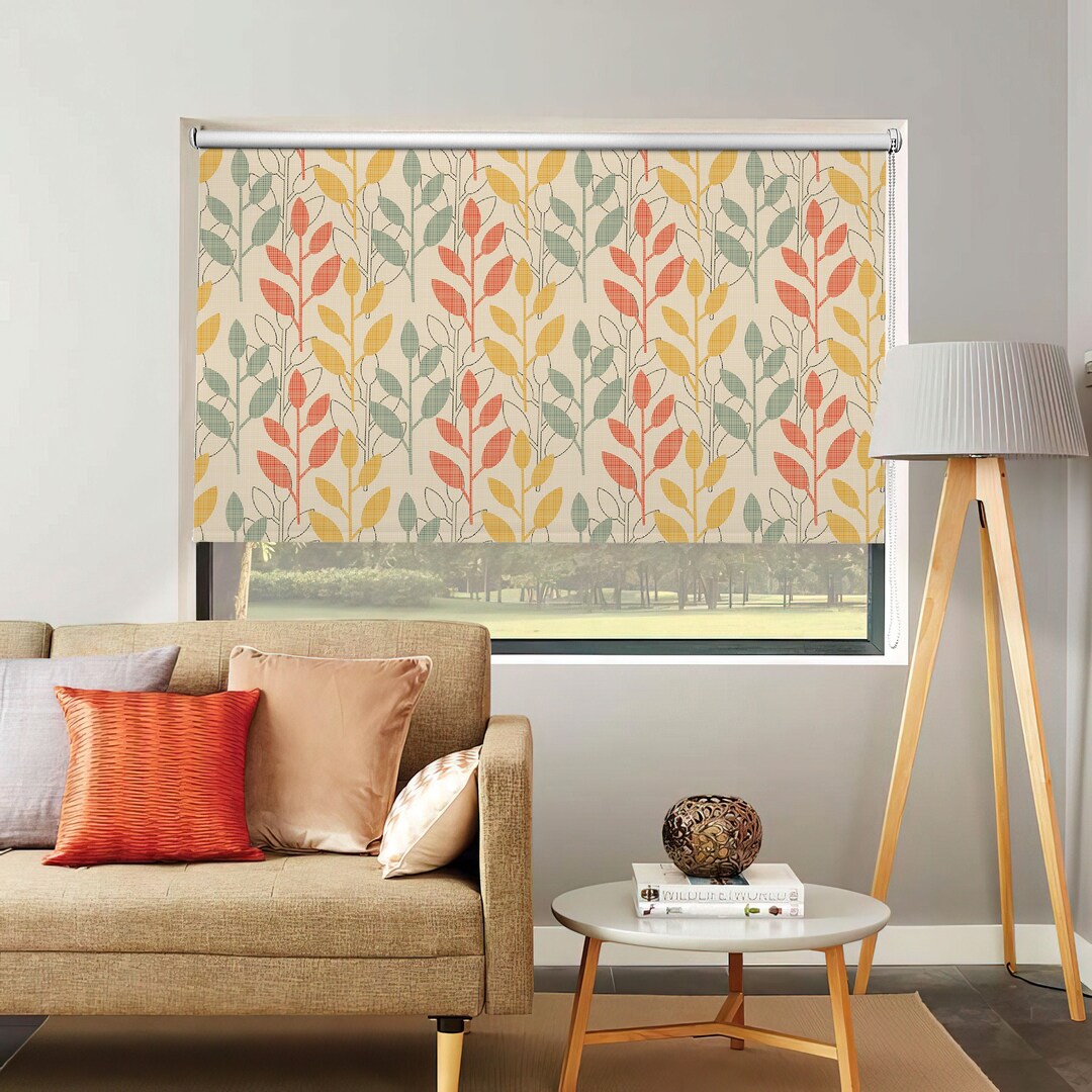Colorful Leaves Patterned Roller Blinds Beige Roller Shade - Etsy