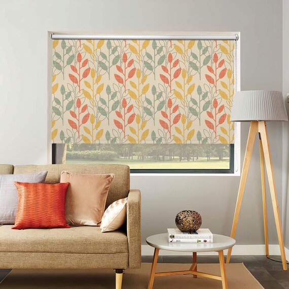 Colorful Leaves Patterned Roller Blinds Beige Roller Shade - Etsy