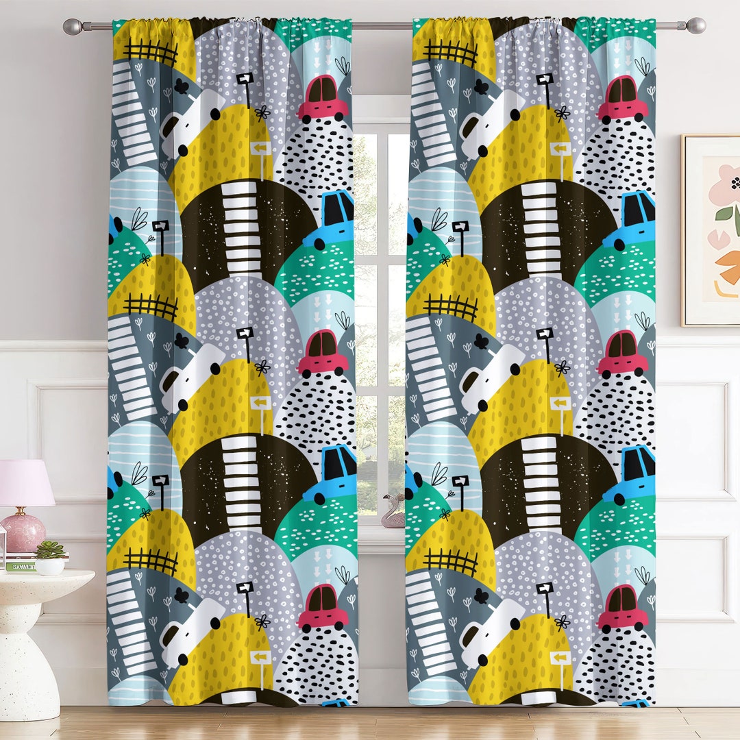 Colorful Funny Kids Room Curtain Cute Children Room Curtain - Etsy