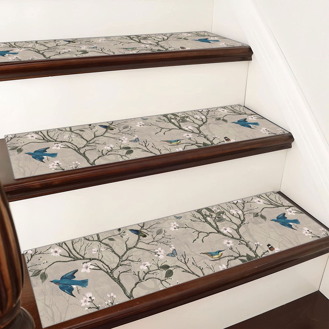 Floral and Birds Stair Rug Stair Treads Carpet Stair Treads - Etsy