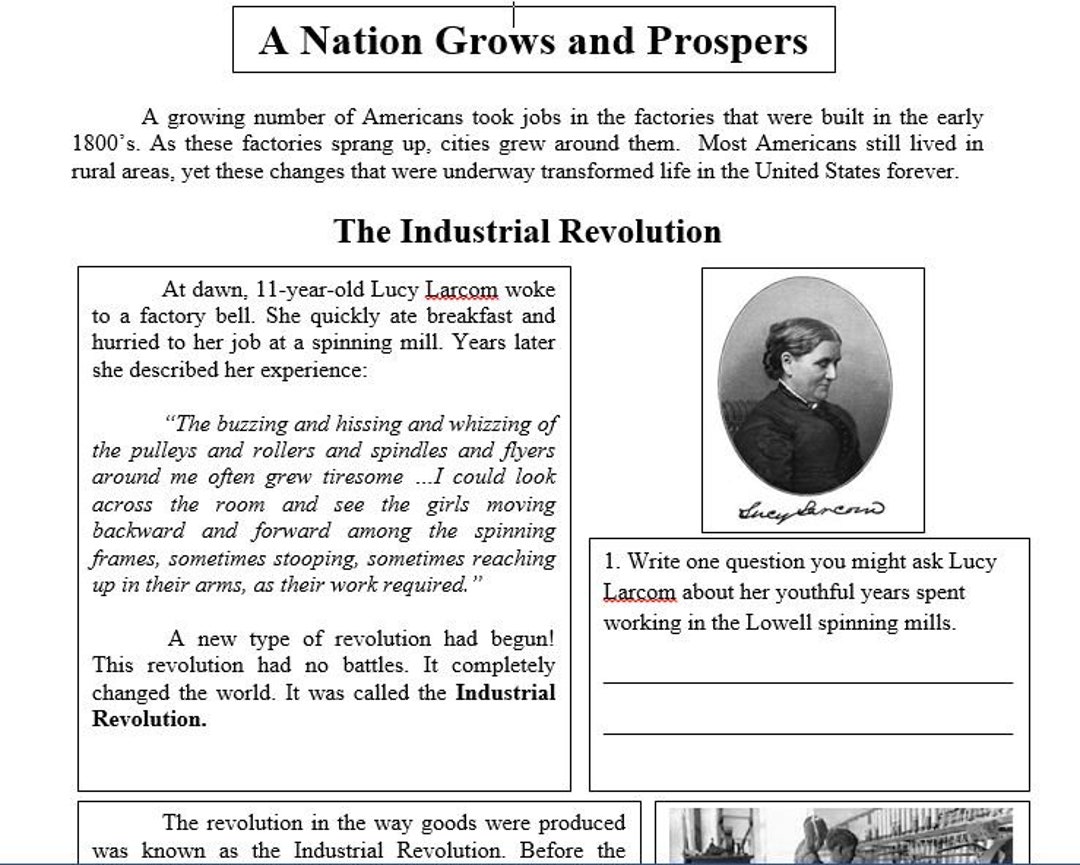 The Industrial Revolution Reading Activity - Etsy