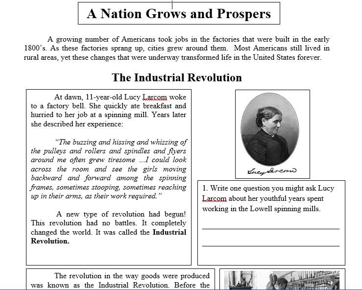 The Industrial Revolution Reading Activity - Etsy