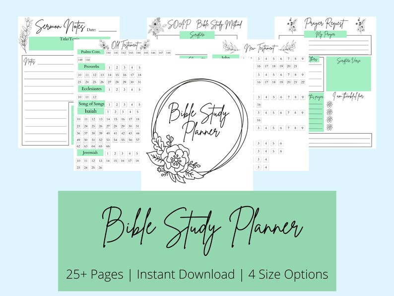 Bible Study Planner Printable Bible Study Journal Digital Bible Study ...