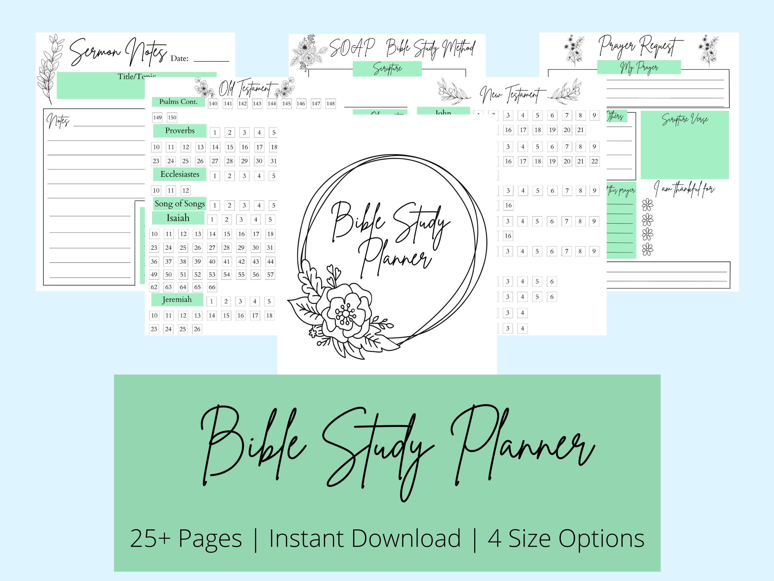 Bible Study Planner Printable Bible Study Journal Digital Bible Study ...