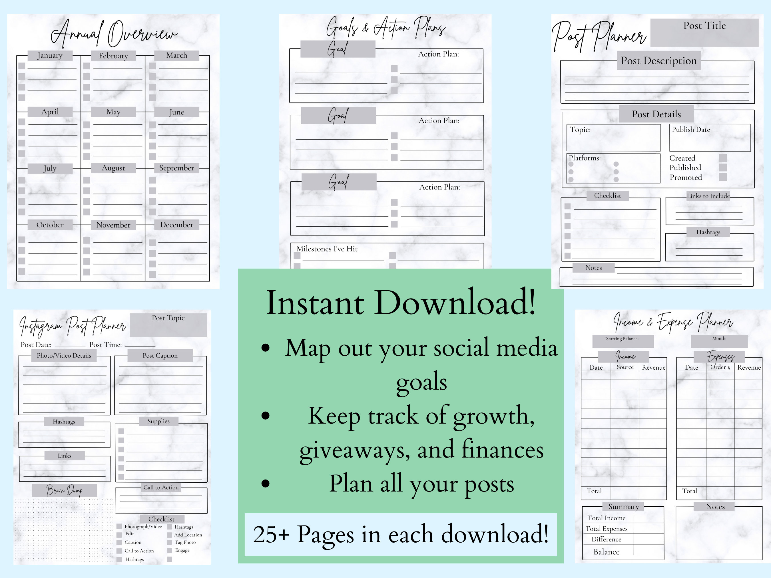 Ultimate Influencer Planner Social Media Content and - Etsy