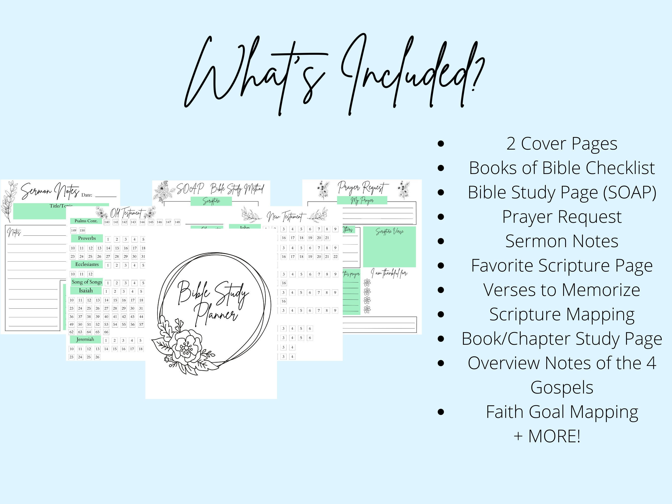 Bible Study Planner Printable Bible Study Journal Digital Bible Study ...