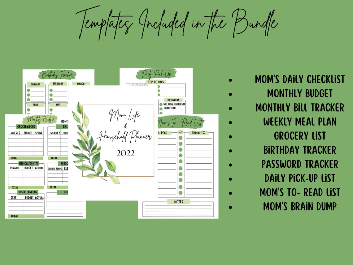 EDITABLE Mom Life Planner Printable Family Planner Mom Life Planner ...