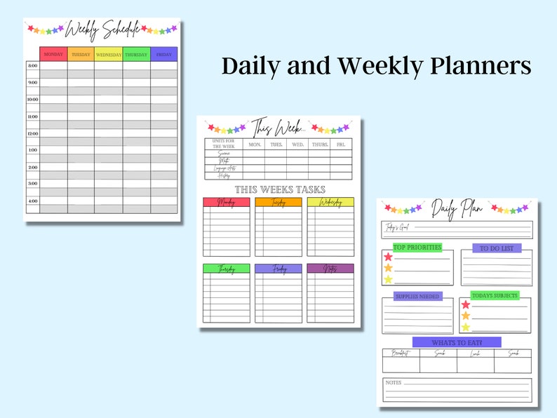 Homeschool Planner Printable Homeschool Lesson Planner - Etsy