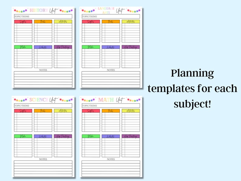 Homeschool Planner Printable Homeschool Lesson Planner - Etsy