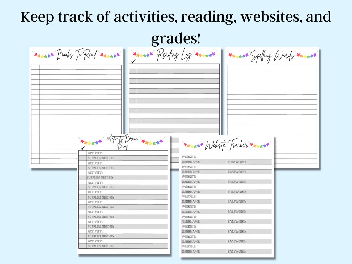 Homeschool Planner Printable Homeschool Lesson Planner - Etsy