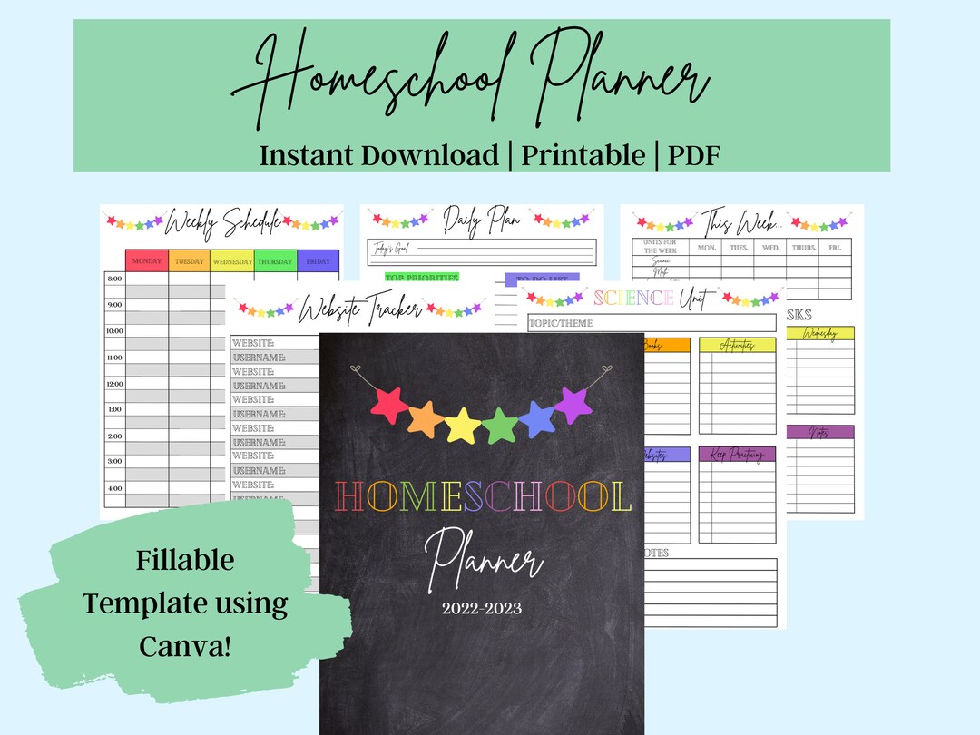 Homeschool Planner Printable Homeschool Lesson Planner - Etsy