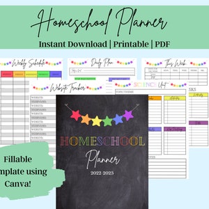 Homeschool Planner Printable Homeschool Lesson Planner - Etsy