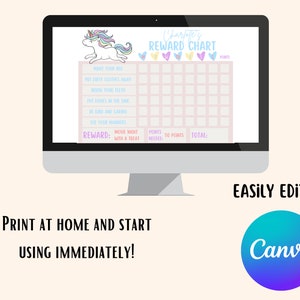 EDITABLE Reward Chart Printable Reward Chart for Kids Behavior Chart ...