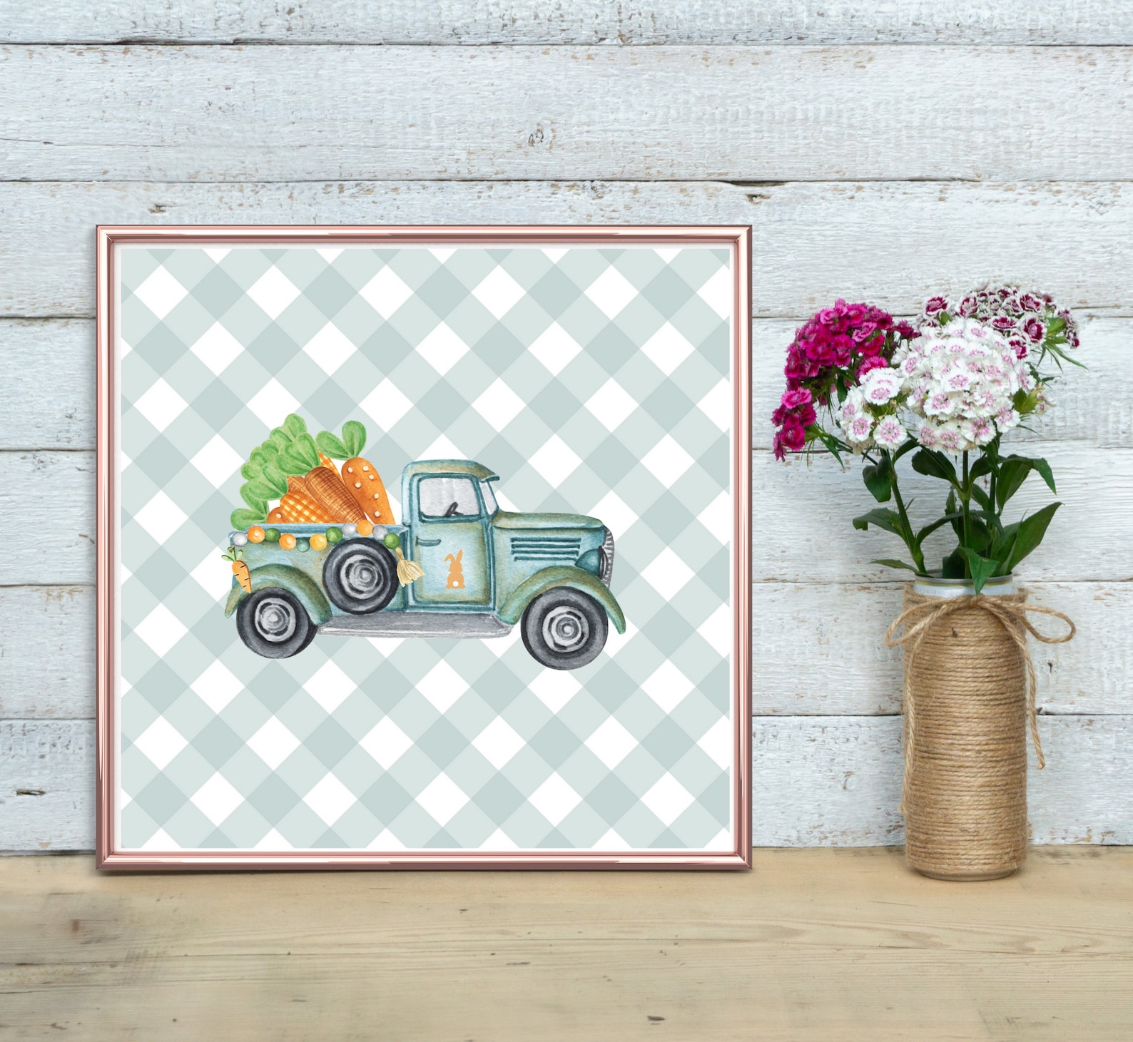 Easter Bunny Carrot Truck Art Instant Printable Download - Etsy