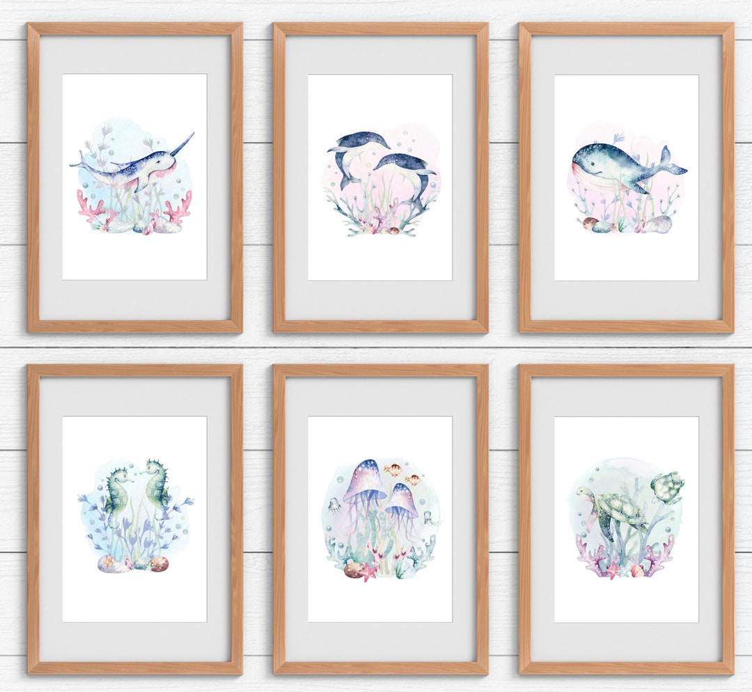 Watercolor Under the Sea Ocean Animals - Instant Printable Download ...