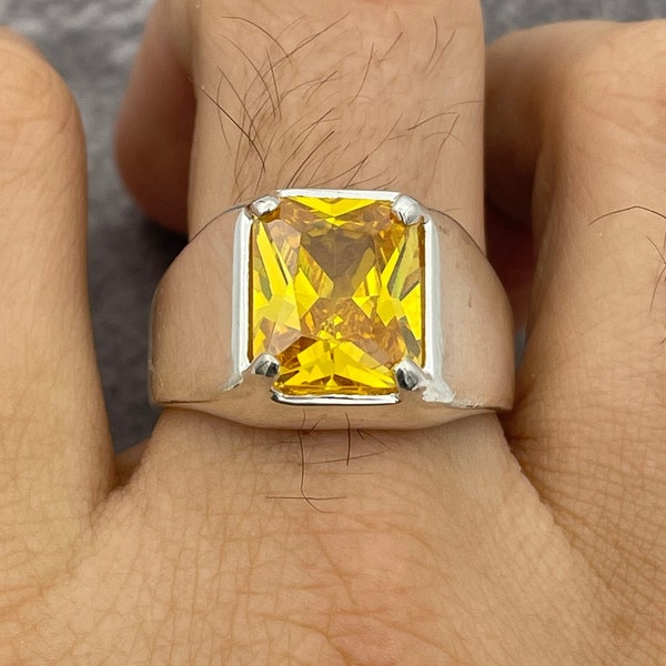 Yellow Stone Ring - Etsy