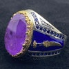 Amethyst Men Ring, Purple Stone Ring, Handmade Silver Ring, Amethyst ...